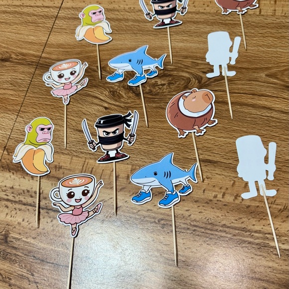 Party Supplies | Brain Rots Funny Characters Cupcake Toppers | Poshmark